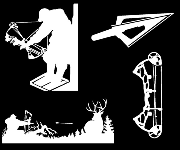 Detailed Decals Bow Hunting Decals: Compound Bow, Tree Stand, Arrow ...