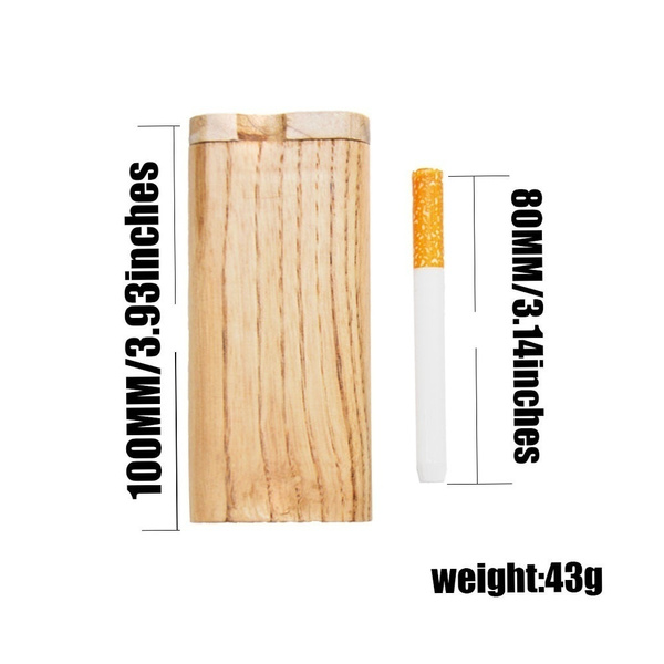 2pcs/set Wood Dugout Set One Hitter With Metal Cigarette Tube Cigarette ...