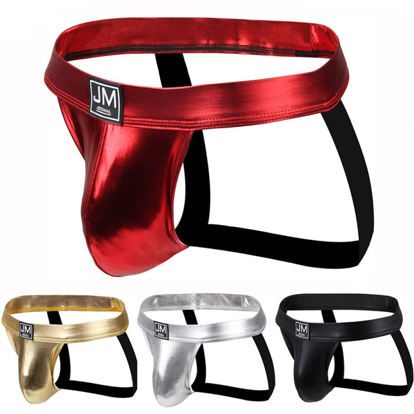 Men's PU Leather Briefs Bikini jock straps Underwear | Wish