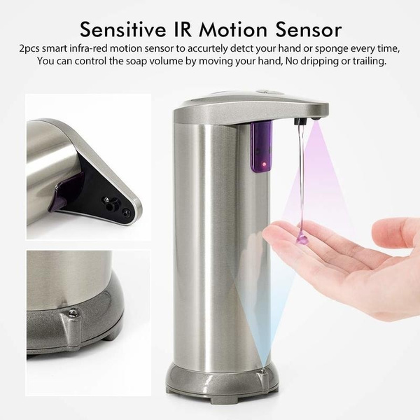 Stainless Steel Handsfree Automatic IR Sensor Touchless Soap Liquid ...