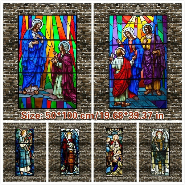 Self-adhesive Window Film Light Filter Church Chapel Stained Glass ...