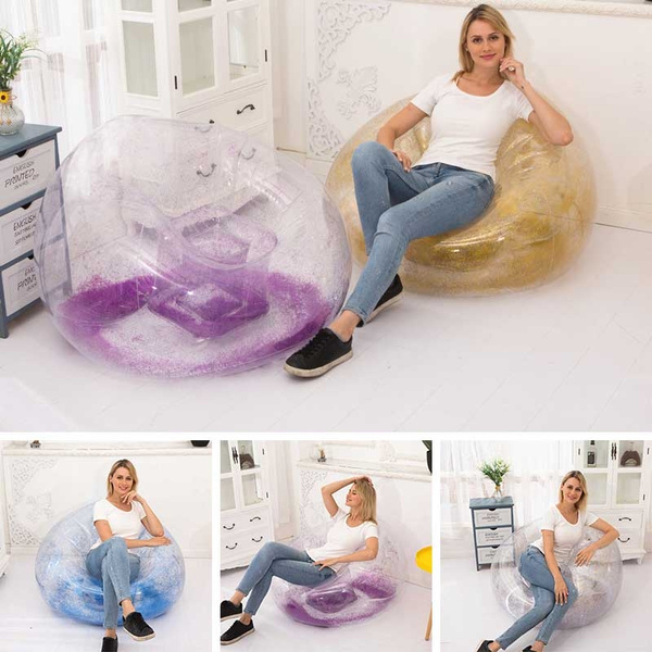 Adults New adult sequin inflatable sofa lazy sofa bed outdoor folding ...