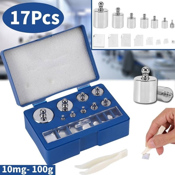 Professional 17Pcs 211.1g 10mg-100g Grams Precision Calibration Weight ...