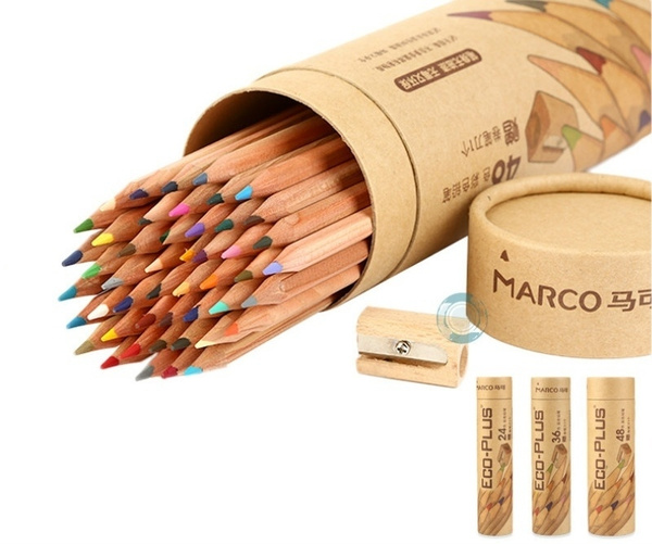 Lapis Escolar Prismacolor Colored Pencils Marco 24/36/48 Logs of Wood ...