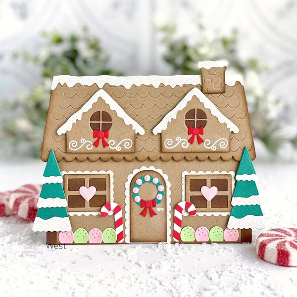 Craft Gingerbread House Metal Cutting Dies and Stamp for DIY Scrapbook ...