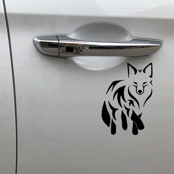 12CM*17CM Cunning Fox Car Stickers Cartoon Decorate Car Trunk Vinyl ...