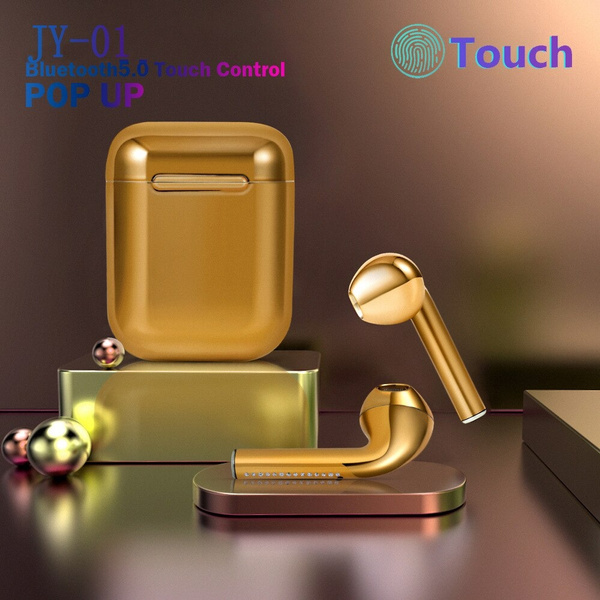 Electroplated metal Wireless Bluetooth headphones portable mini Earbuds ...