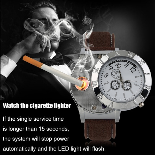 Electronic Lighter Rechargeable USB Lighter Watches Gadagets For Men's ...