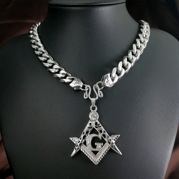 Men Women 316L Stainless Steel Freemasonry Masonic Mason Pendant ...