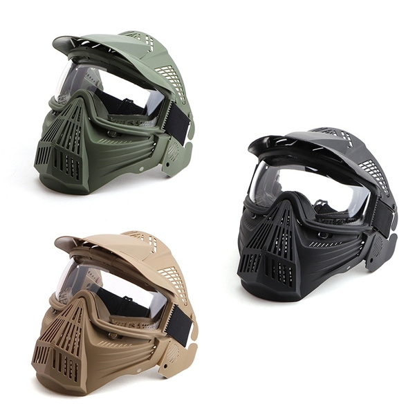 Tactical CS Military Paintball Airsoft Full Face Protective Safety ...