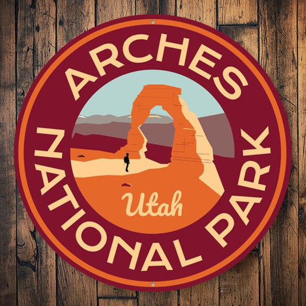 Desert Arches Park, Desert Arches Sign, Arches Decor, National Park ...