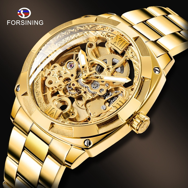 Quality Men Luxury Skeleton Automatic Self Winding Mechanical Watches ...