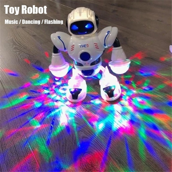 Mini LED Light Music Electric Dancing Space Walking Robot Toy Kids Gift ...