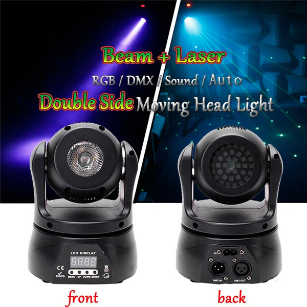 Beam Double Side 2 LED Mini Moving Head Laser DJ Effect Stage Projector ...