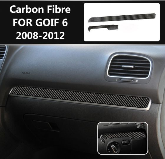 Real Carbon Fiber Auto Dashboard Decorative Sticker For Volkswagen Golf ...