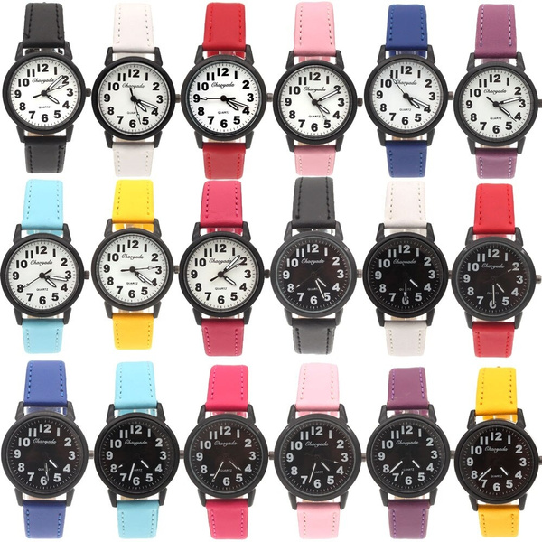 Fashion Brand Lady Watches Girls Daily Waterproof Leather Cartoon Watch ...