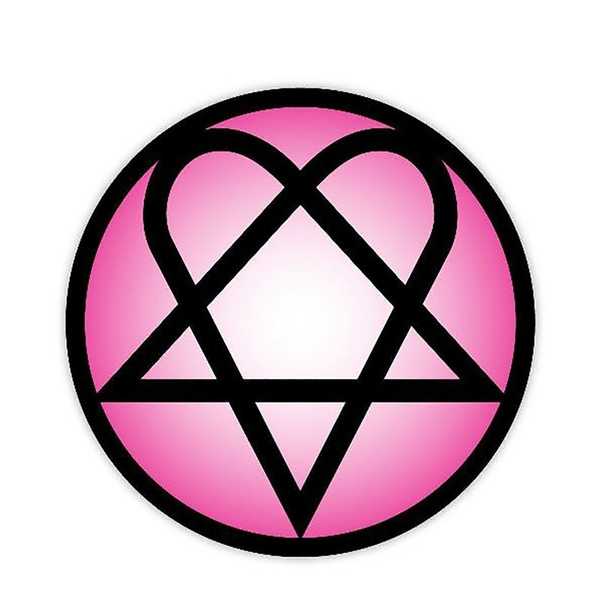 12cm X 12cm Heartagram Pink Decal Funny Car Styling Sticker Waterproof ...