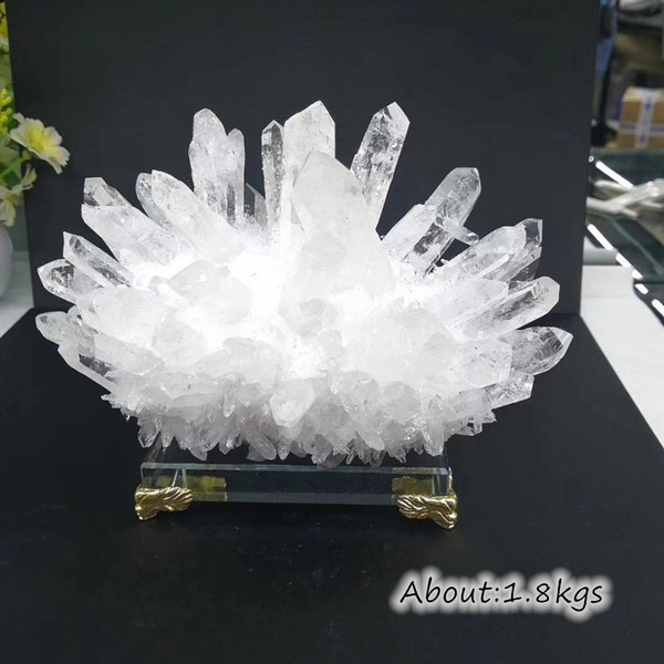 1PC Natural White Crystal Quartz Cluster Mineral Specimen Healing ...