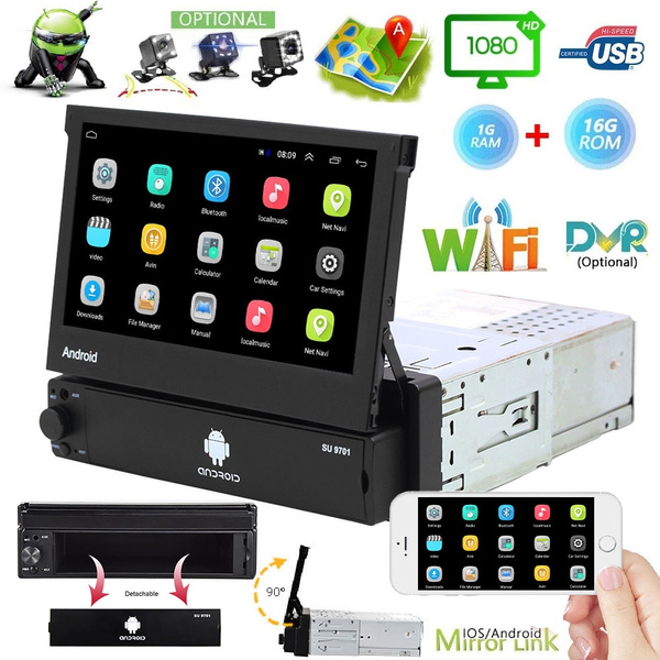 1 Din universal Autoradio Android 8.1 7" Car Radio MP5 Player Wifi GPS ...