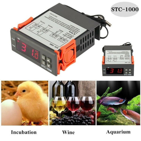 12V/24V/110V-220V STC-1000 Digital LCD Temperature Controller Sensor ...