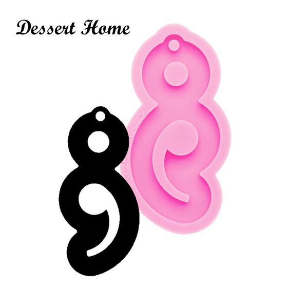 DY0282 Smooth art design semi colon craft epoxy resin molds DIY semi ...