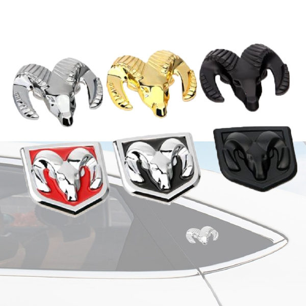 Car 3D metal sticker head barbecue tailgate metal fittings chrome badge ...