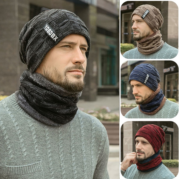 New Fashion Warmer Winter Hat Knit Wool Cap Scarf Outdoor Hats Beanie ...