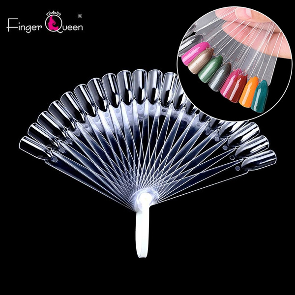 FingerQueen Nail Color Card Demountable Tips Fan-shaped Design Nail Art ...
