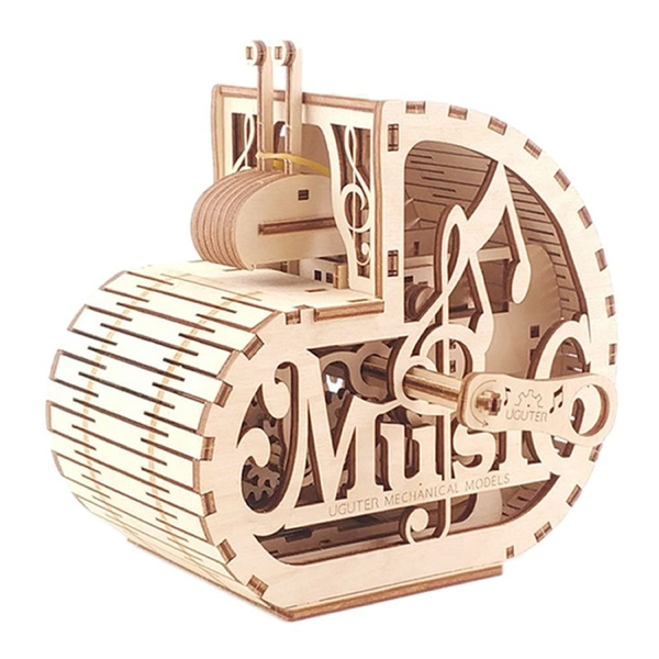 DIY Wooden Snail Music Box Model Mechanical Transmission Puzzle Model ...