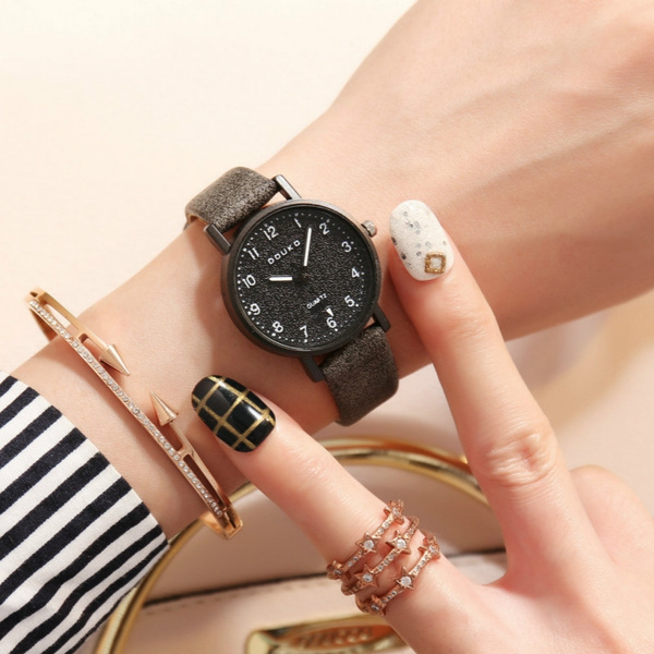 2020 luxury female watch simple digital lady literary retro college ...