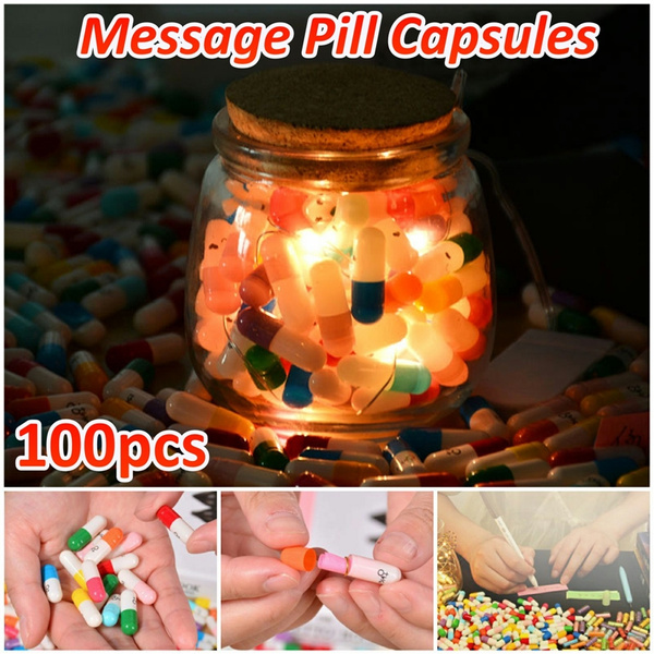 100Pcs Message In A Bottle Message Capsule Message Pill Capsule Letter ...
