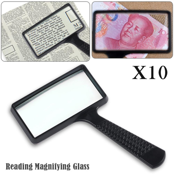 10X Handheld Magnifier Large Rectangular Handheld Rectangular Magnifier ...