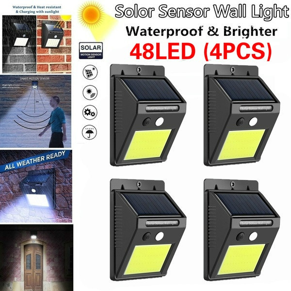 Waterproof 48 LED Solar Power PIR Motion Sensor Garden Wall Light ...