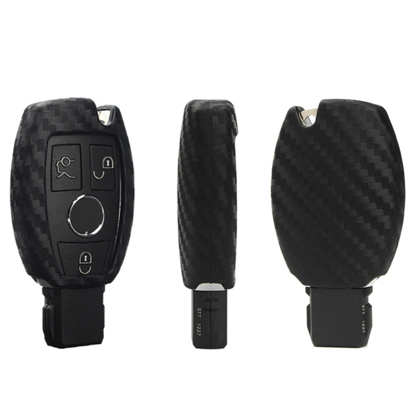Carbon Fiber Pattern Car Key Cover Shell For Mercedes Benz W203 W210 ...