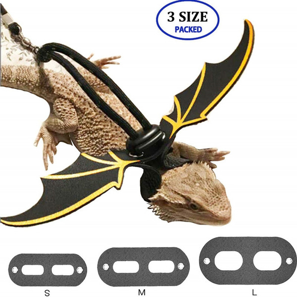 3 Size Packed Adjustable Lizard Harness Leash Reptile Bearded Dragon ...
