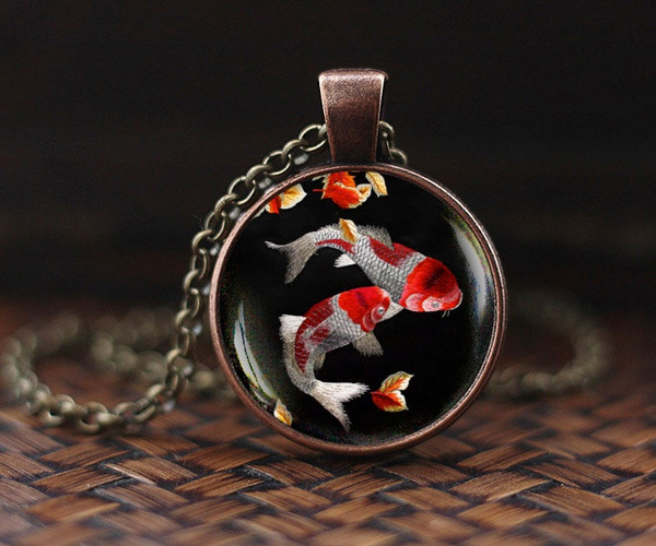 Koi Fish Necklace, Japanese Koi Fish, Japanese art Pendant, Koi Fish ...