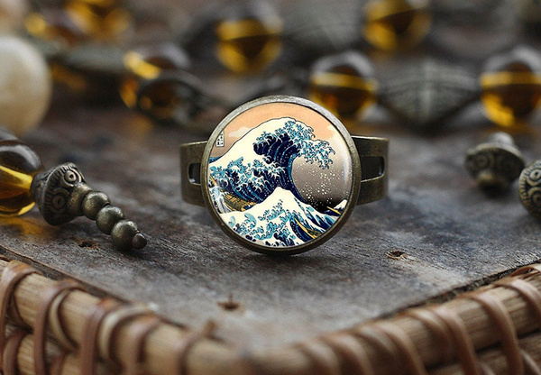 The Great Wave of Kanagawa ring, Japanese Art ring, Japan The Great ...