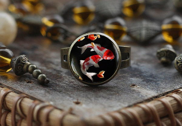 Koi Fish ring, Japanese Koi Fish ring, Japanese art ring, Koi Fish art ...