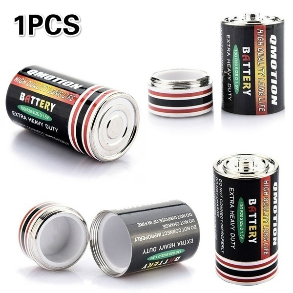 Secret Stash Diversion Battery Shape Safe Money Coins Pill Box Hidden ...