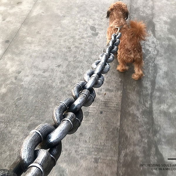 TikTok Spoof plastic iron chain dog rope pet traction rope large iron ...