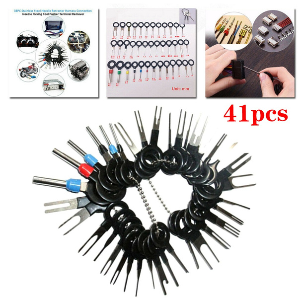 41PC Wire Terminal Removal Tool Car Electrical Wiring Crimp Connector ...