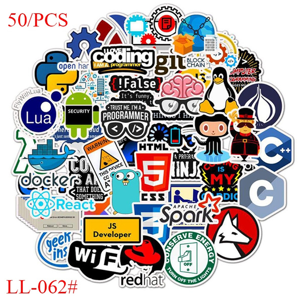 LL-062# 50/PCS Programmer programming PVC sticker Art Crafts collection ...