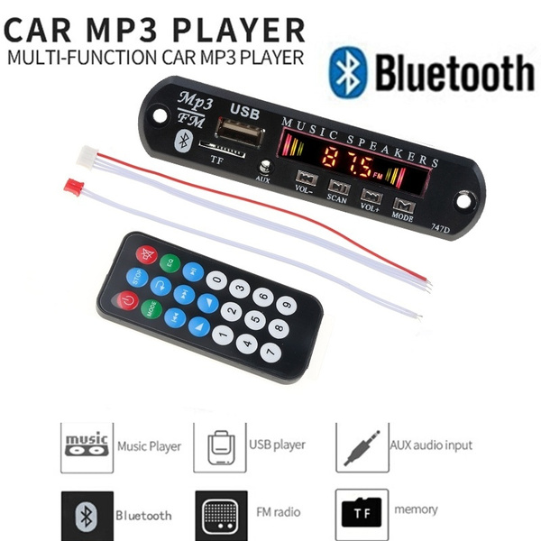 12V Automobile Car Bluetooth MP3 WMA FM AUX Decoder Board Plate Audio ...