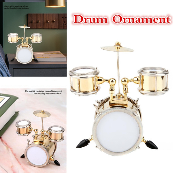 Miniature Musical Instrument Replica Set Ornament Drummer Decoration ...