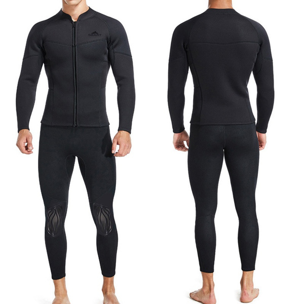 3mm Men Wetsuit Top Long Sleeves Corrosion-resistant Top Warm Zipper ...