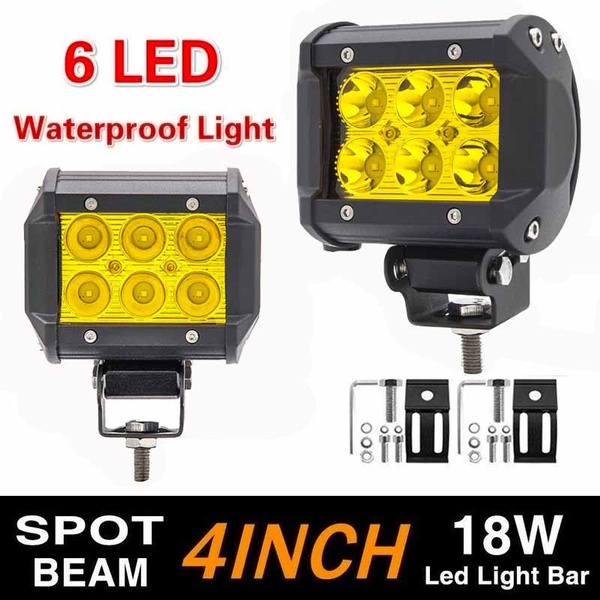 Amber Truck SUV 12V 6LED 18W Driving Fog Lamp DRL Car Work Light Bar Spotlight | Wish