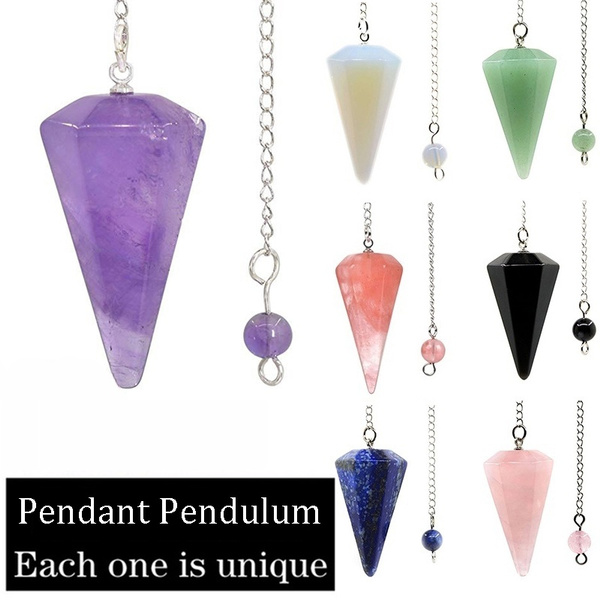 Hexagonal Pendant Pendulum Natural Stone Pendant Quartz Gemstone Rock ...