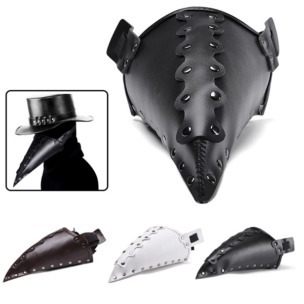 Terrified Medieval Plague-Doctor Cosplay Prop PU Leather Mask | Wish