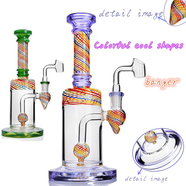 heady glass dab rigs purple and green 8.3 inch glass water pipe | Wish