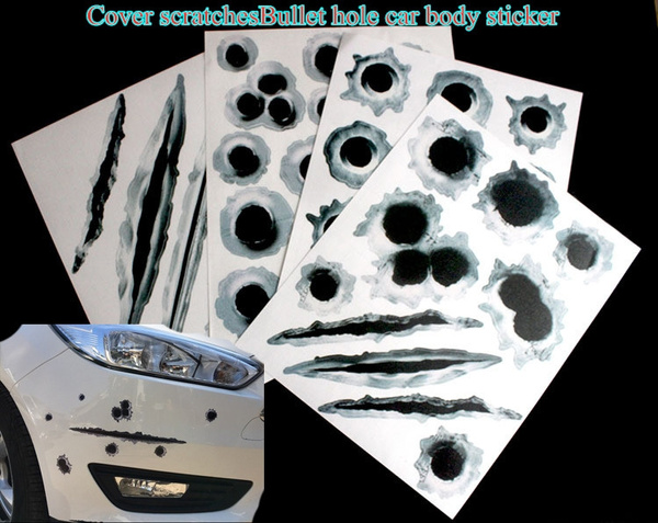 Modified Car Cover Creative Decoration Waterproof Marks Bullet Holes ...